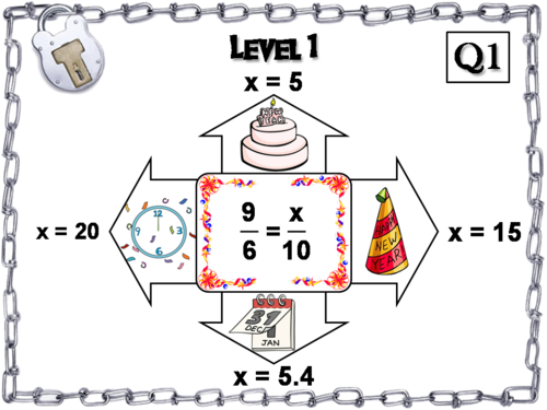 Solving Proportions Game: Escape Room New Year's Math Activity ...
