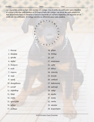 Comparative Adjectives Decoder Ring Spanish Worksheet | Teaching Resources