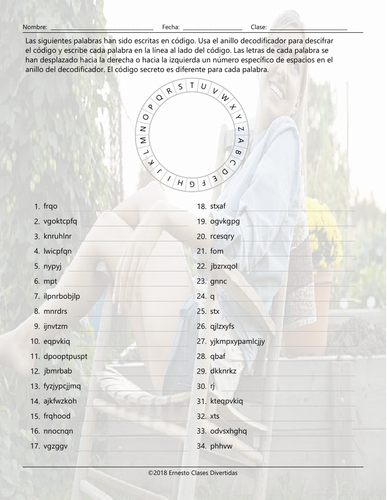 Object Pronouns Decoder Ring Spanish Worksheet | Teaching Resources