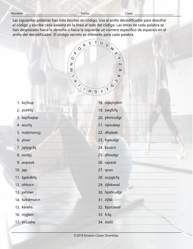 Present Perfect Tense Decoder Ring Spanish Worksheet | Teaching Resources