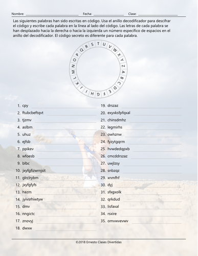 Reported Speech Decoder Ring Spanish Worksheet | Teaching Resources