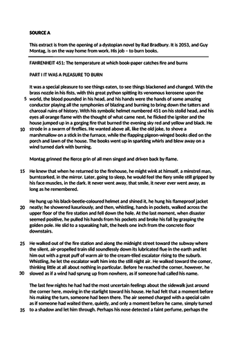 AQA ENGLISH LANGUAGE PAPER 1 Q1-15 FAHRENHEIT 451 | Teaching Resources