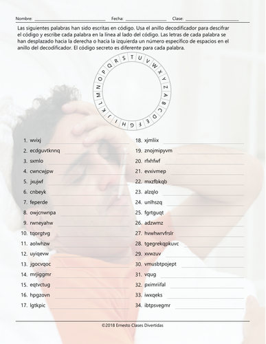 Doctors, Illnesses, and Injuries Decoder Ring Spanish Worksheet ...