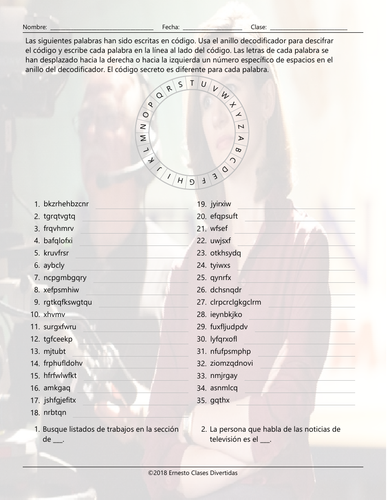 News Media Decoder Ring Spanish Worksheet | Teaching Resources