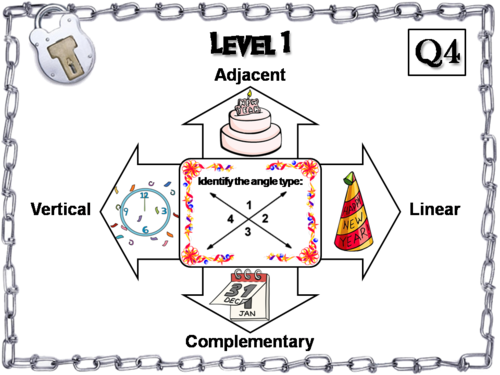 Solving for Missing Angles Game: Geometry Escape Room New Year's Math ...