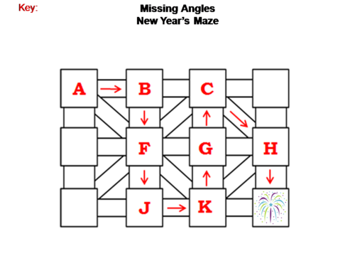 Missing Angles Activity: New Year's Math Maze | Teaching Resources