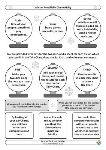 Christmas Winter Maths: Nets, Tally Charts, Bar Charts | Teaching Resources