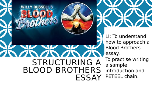 CCEA English Literature Unit 2, Section A: Structuring a Blood Brothers ...