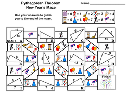 Pythagorean Theorem Activity: New Year's Math Maze | Teaching Resources