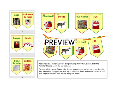 Christmas French bunting | Teaching Resources