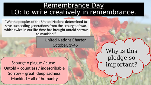Remembrance Day Poetry - Wound in Time | Teaching Resources
