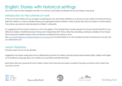 KS2 English - Stories with historical settings | Teaching Resources