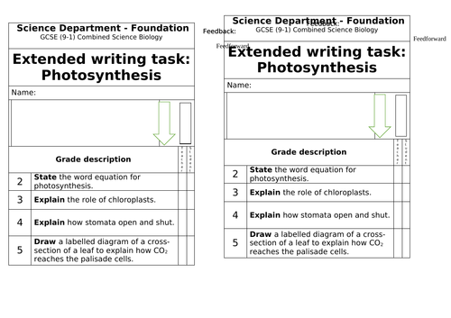 GCSE Combined Science Biology EWT / Worksheets / HW | Teaching Resources