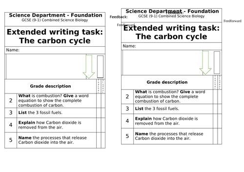 GCSE Combined Science Biology EWT / Worksheets / HW | Teaching Resources