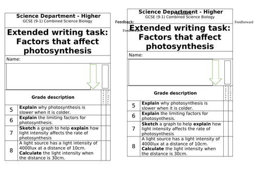 GCSE Combined Science Biology EWT / Worksheets / HW | Teaching Resources