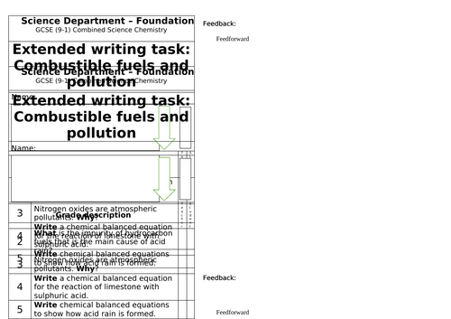 GCSE Combined Science Chemistry Homework / Worksheets | Teaching Resources