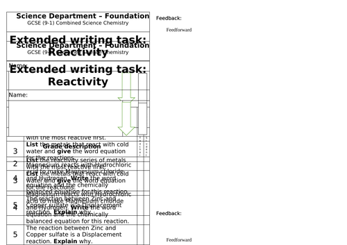 GCSE Combined Science Chemistry Homework / Worksheets | Teaching Resources