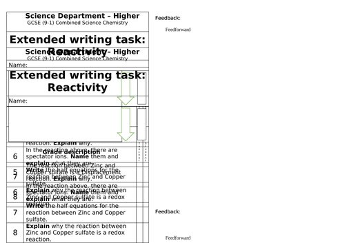 GCSE Combined Science Chemistry Homework / Worksheets | Teaching Resources