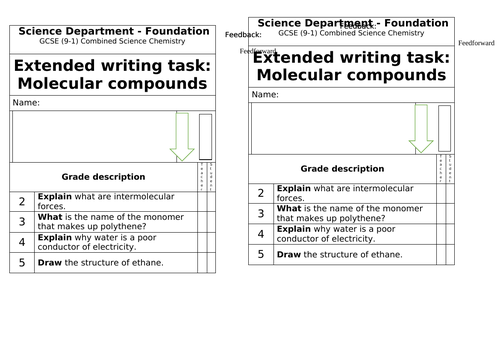 GCSE Combined Science Chemistry Homework / Worksheets | Teaching Resources