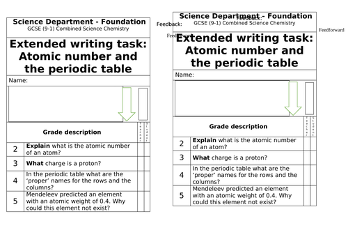 GCSE Combined Science Chemistry Homework / Worksheets | Teaching Resources