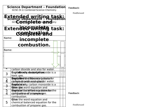 GCSE Combined Science Chemistry Homework / Worksheets | Teaching Resources