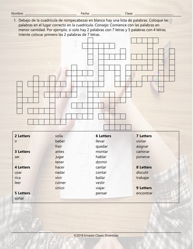 Past Simple with Used To Framework Puzzle Spanish Worksheet | Teaching ...