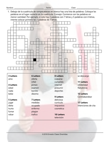 Cheaters and Dishonesty Framework Puzzle Spanish Worksheet | Teaching ...