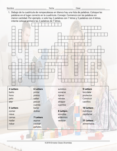 Parenting Activities Framework Puzzle Spanish Worksheet | Teaching ...