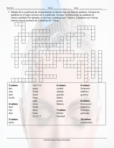 Personal Information Framework Puzzle Spanish Worksheet | Teaching ...
