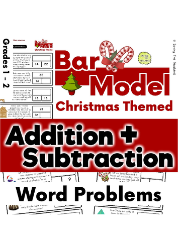Free Sample: Christmas Addition & Subtraction Bar Model Word Problems ...