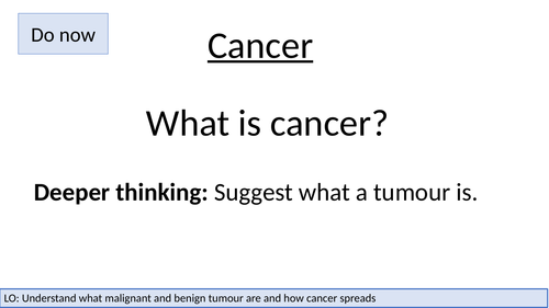 AQA GCSE Trilogy Biology lesson - Cancer | Teaching Resources
