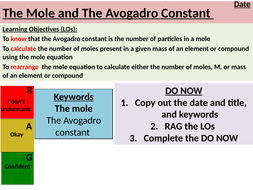 AS Chemistry: The Mole and The Avogadro Constant by ja2010 | Teaching ...