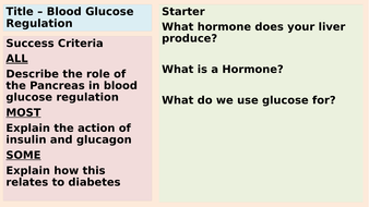 AQA Blood Glucose Regulation | Teaching Resources