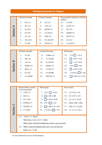 Decimals Year 6 Spring Block 1 Week 1 | Teaching Resources