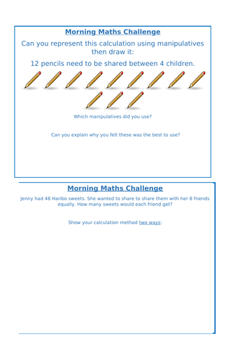 Morning maths challenges to show mastery deeper thinking disprove ...