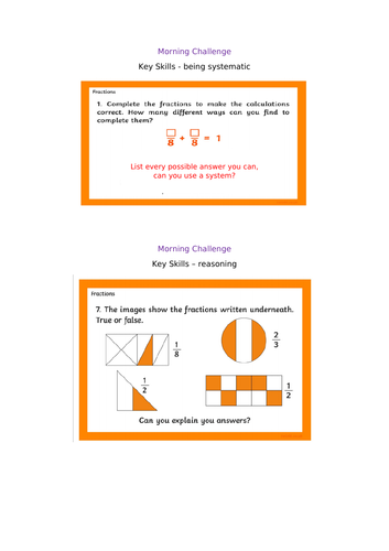 Morning maths challenges to show mastery deeper thinking disprove ...