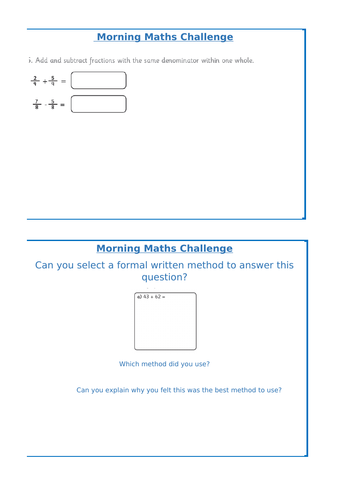 Morning maths challenges to show mastery deeper thinking disprove ...