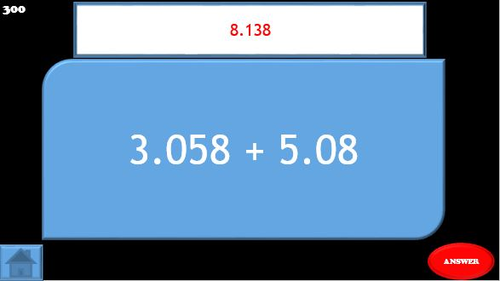 Jeopardy-Decimal Revision Whole Class game | Teaching Resources