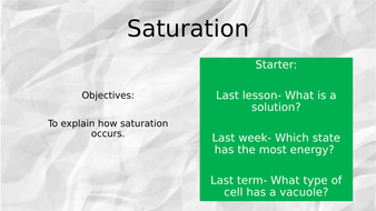 Saturation | Teaching Resources