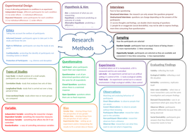 NEW SPEC PSYCHOLOGY AQA GCSE RESEARCH METHODS 2018 | Teaching Resources