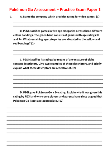 GCSE Media Studies Pokemon Go Industry Scheme of Learning | Teaching ...