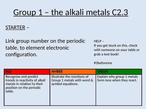 Alkali metals 9-1 AQA | Teaching Resources