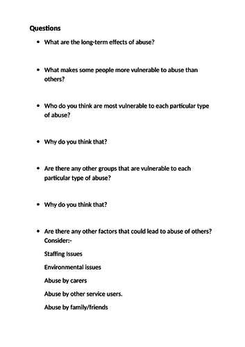 Safeguarding - Types of abuse, what to do if abuse is suspected ...