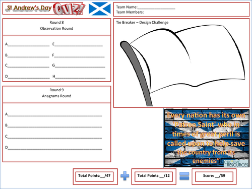 St Andrew's Day Quiz | Teaching Resources