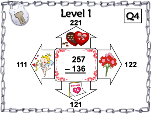 Triple Digit Addition and Subtraction Game: Math Escape Room Valentine ...