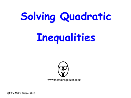 Solving Quadratic Inequalities (ppt) | Teaching Resources