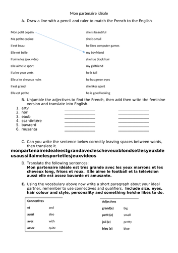 Home learning, Independent French revision/work-pack | Teaching Resources