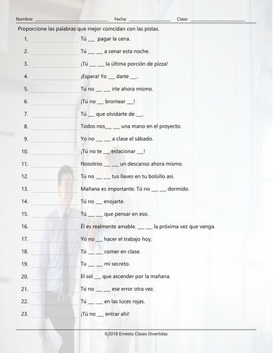 Modals of Obligation, Necessity, and Prohibition Matching Spanish ...