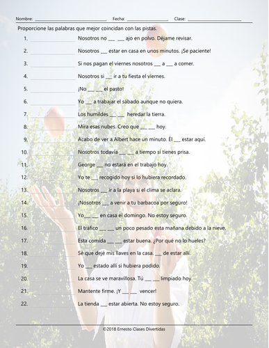 Possibility Modals Matching Spanish Worksheet | Teaching Resources