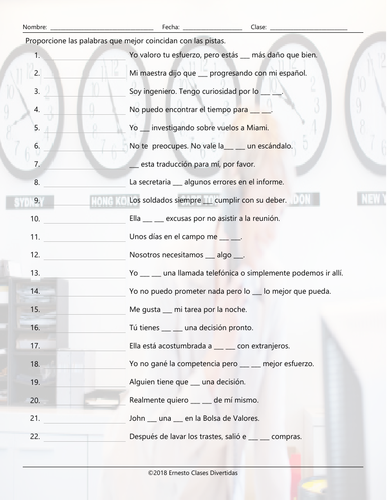 Verb Hacer Matching Spanish Worksheet | Teaching Resources
